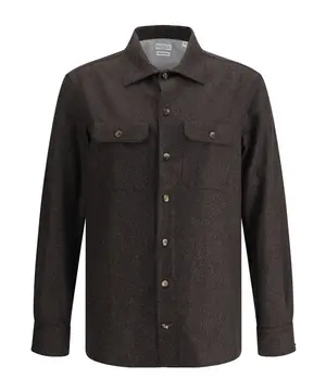 Brunello Cucinelli Flap Pocket Long-sleeved Shirt - Black