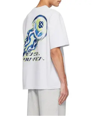 Casablanca Flaming Tennis Ball Oversized Crewneck T-shirt - Grey