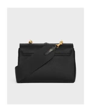 Celine Teen Soft 16 Bag In Grained Calfskin - Black