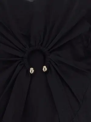 Rabanne Ring Detail Cropped T-shirt - Black