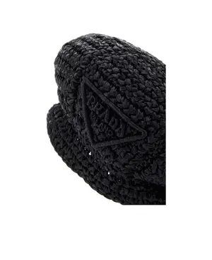 Prada Woven Beret - Black