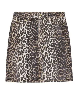 GANNI Print Denim Mini Skirt