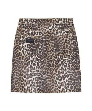 GANNI Print Denim Mini Skirt