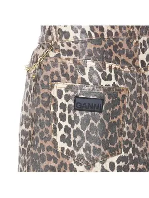 GANNI Print Denim Mini Skirt