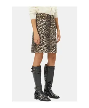 GANNI Print Denim Mini Skirt
