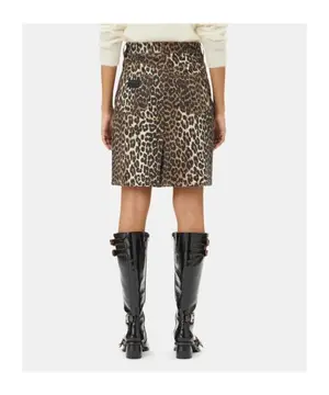 GANNI Print Denim Mini Skirt