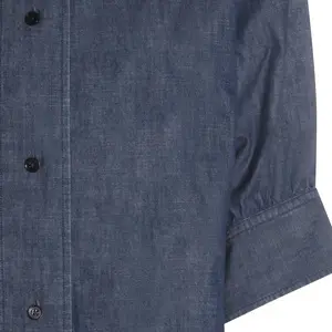 JIL SANDER Gathered-sleeve Buttoned Shirt - Indigo