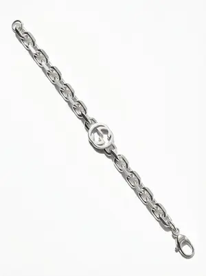 Gucci Interlocking G Sterling Silver Chain Bracelet - Gray
