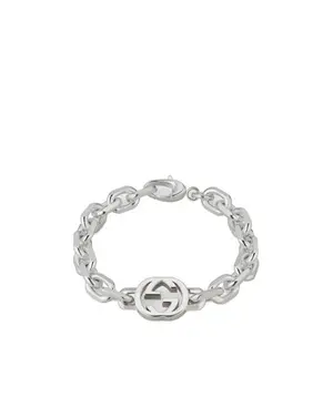 Gucci Interlocking G Sterling Silver Chain Bracelet - Gray