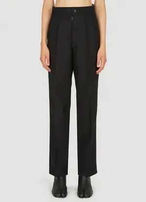 MAISON MARGIELA High-waist Herringbone Wool Trousers