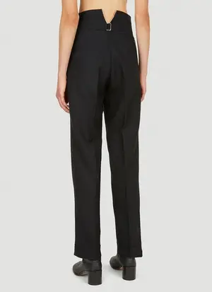 MAISON MARGIELA High-waist Herringbone Wool Trousers