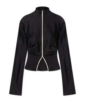 Nanushka Domini Crinkled-satin Turtleneck Top