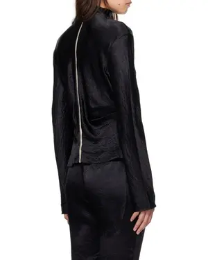 Nanushka Domini Crinkled-satin Turtleneck Top