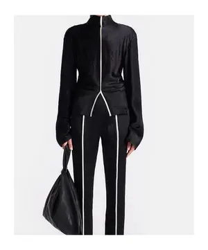 Nanushka Domini Crinkled-satin Turtleneck Top