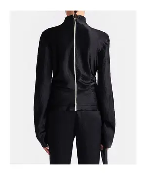 Nanushka Domini Crinkled-satin Turtleneck Top