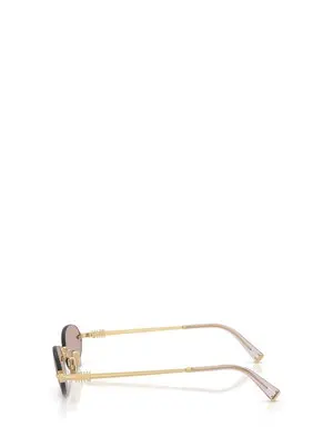 Miu Miu Oval Frame Sunglasses - Nude