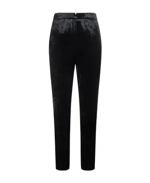 Balmain Skinny Velvet Trousers With Embossed Gold Buttons