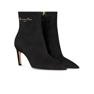 Dior Heeled Ankle Boots With Gold-tone Signature