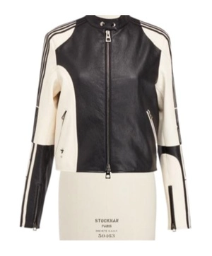 Dior Leather Zip-up Jacket With Logo Detail - Black