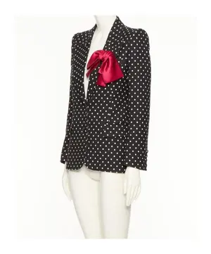 Valentino Garavani Polka Dot Printed Blazer - Black