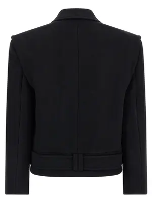 Balmain Peak-lapel Belted Coat
