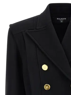 Balmain Peak-lapel Belted Coat