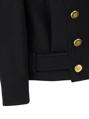 Balmain Peak-lapel Belted Coat
