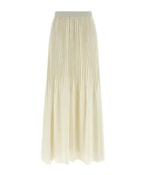 TWINSET Pleated Maxi Skirt With Logo Waistband