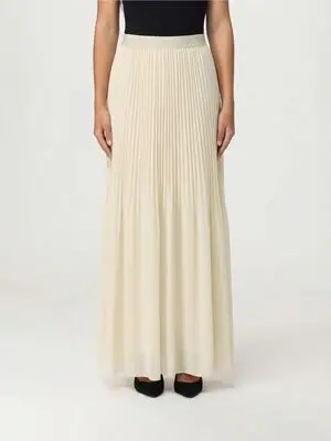 TWINSET Pleated Maxi Skirt With Logo Waistband