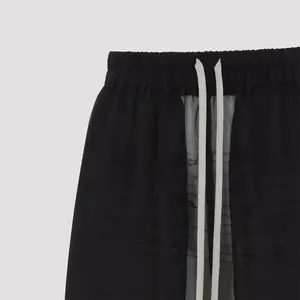 Rick Owens Semi-sheer Wide Leg Shorts - Black