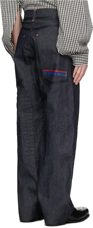 WALTER VAN BEIRENDONCK Embossed Straight-leg Jeans