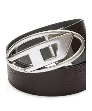 DIESEL® B-1dr Rev Ii Leather Belt - Black