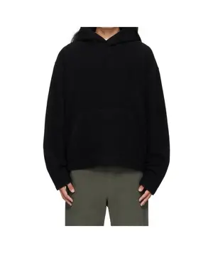 RIER Wool Hooded Sweatshirt - Black
