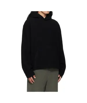 RIER Wool Hooded Sweatshirt - Black