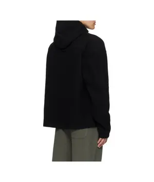 RIER Wool Hooded Sweatshirt - Black