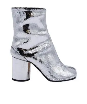 MAISON MARGIELA Tabi Metallic Ankle Boots - Silver