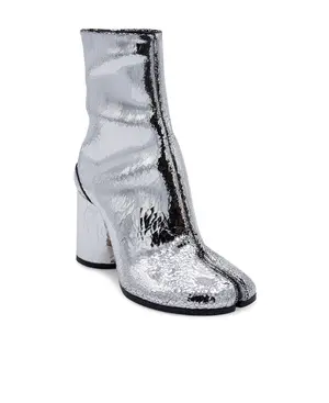 MAISON MARGIELA Tabi Metallic Ankle Boots - Silver