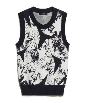 Max Mara Jacquard Knit Vest - Black