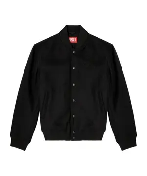 DIESEL® Embroidered Logo Bomber Jacket - Black