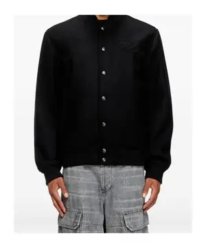 DIESEL® Embroidered Logo Bomber Jacket - Black