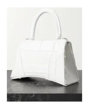 Balenciaga Mini Hourglass Bag With Logo Plaque