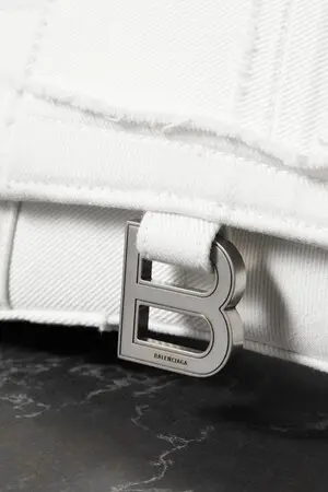 Balenciaga Mini Hourglass Bag With Logo Plaque