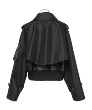 Sacai Layered Cropped Jacket - Black
