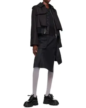 Sacai Layered Cropped Jacket - Black