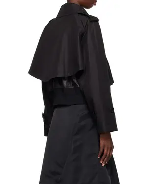 Sacai Layered Cropped Jacket - Black