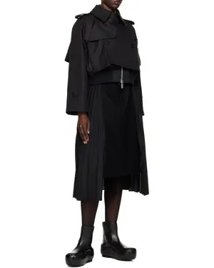 Sacai Layered Cropped Jacket - Black