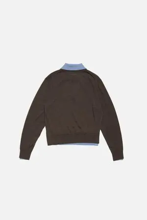 Acne Studios Layered Knit Jumper With Polo Collar