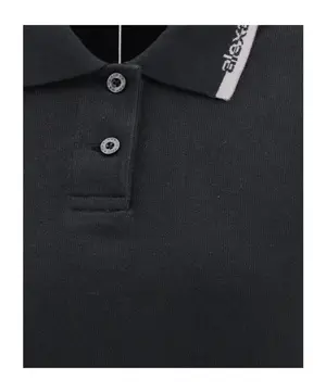 Alexander Wang Short-sleeved Polo Mini Dress With Blouson Sleeves - Black