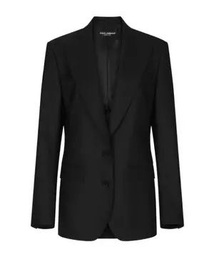 Dolce & Gabbana Single-breasted Blazer With Buckle Lapels - Black