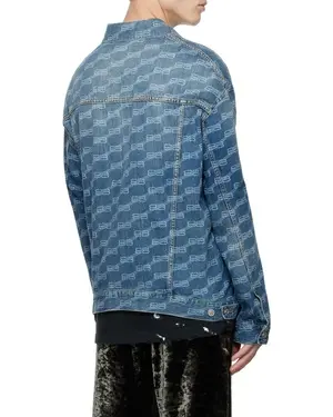Balenciaga Bb Monogram Denim Jacket - Blue